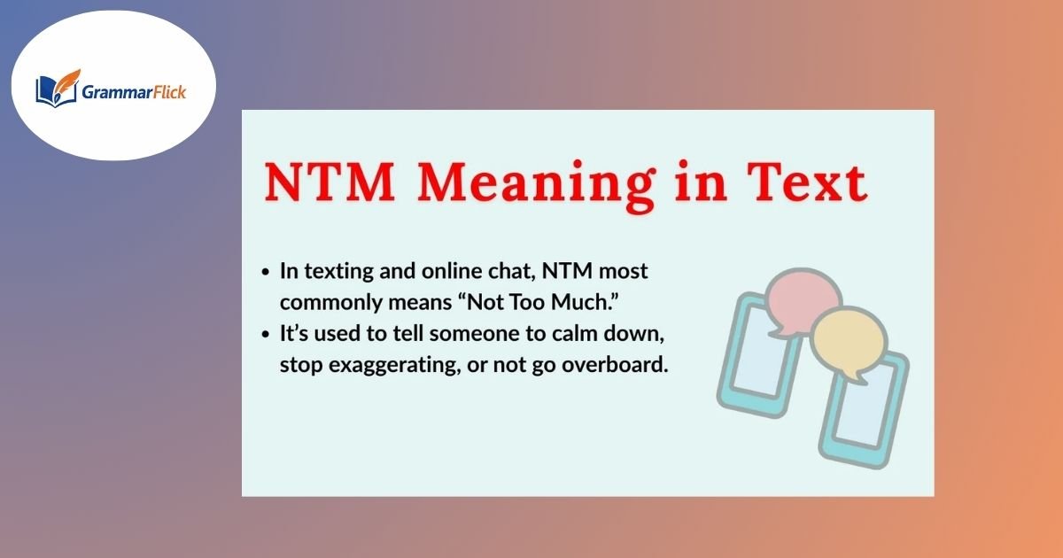 What Does NTM Mean in Text? Simple Meaning & Examples